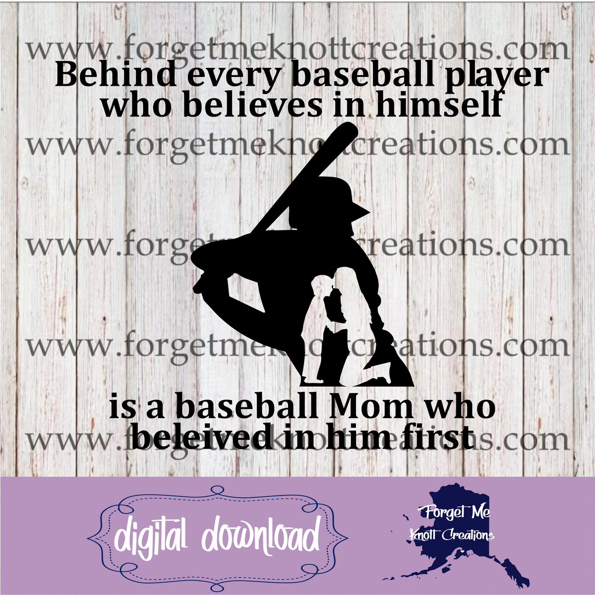 Behind Every Baseball Player SVG File – Forget Me Knott Creations